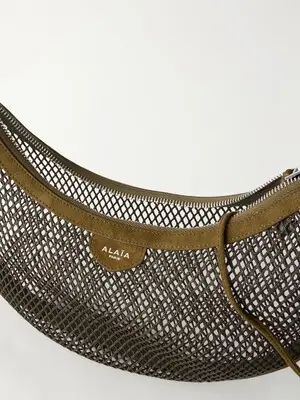 Alaïa Demi Lune Mesh Shoulder Bag - Green