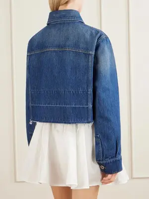 Givenchy Cropped Raw Edge Denim Jacket