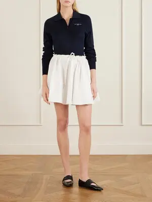 Givenchy Logo-embroidered Cotton And Silk-blend Cropped Polo Sweater