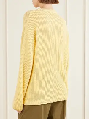 Another Tomorrow Cotton And Linen-blend Sweater