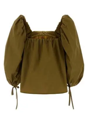 Saint Laurent Olive Jersey Blouse