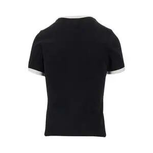 COURREGES Cotton T-shirt With Contrasting Tris Woan