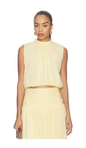 CAMILA COELHO Leora Cropped Top - Yellow