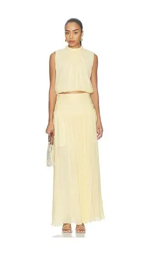 CAMILA COELHO Leora Cropped Top - Yellow