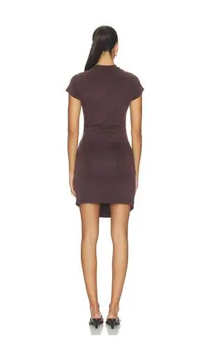 AGOLDE Draped Overlay Raglan Sleeve Mini Dress - Purple