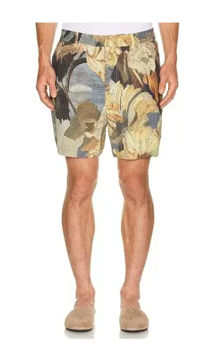 Cult Gaia Sebastian Printed Plissé Shorts - Multi