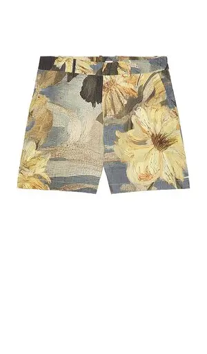 Cult Gaia Sebastian Printed Plissé Shorts - Multi