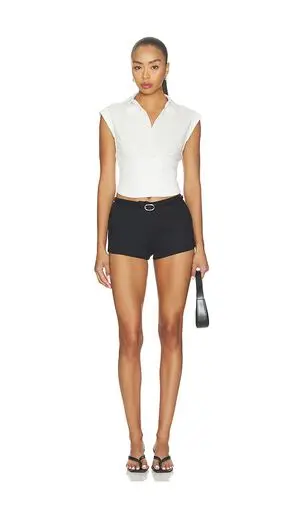 Alice + Olivia Kim Paneled Corset Fitted Top - White