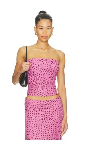 SOVERE / Zuri Strapless Top Dot Print Jersey