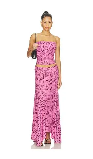 SOVERE / Zuri Strapless Top Dot Print Jersey