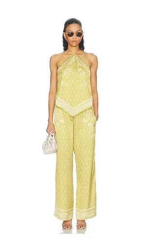 SHANI SHEMER Jessie Halterneck Top - Mustard
