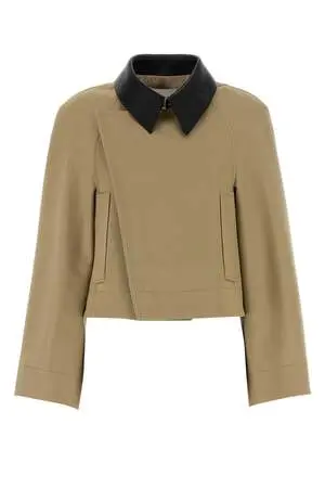Givenchy Jacket With Leather Collar - Light Brown