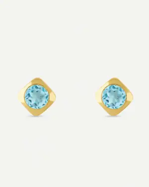 SOPHIE BLAKE Deco Studs Blue Topaz Earrings - Gold