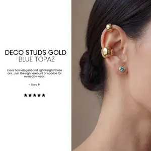 SOPHIE BLAKE Deco Studs Blue Topaz Earrings