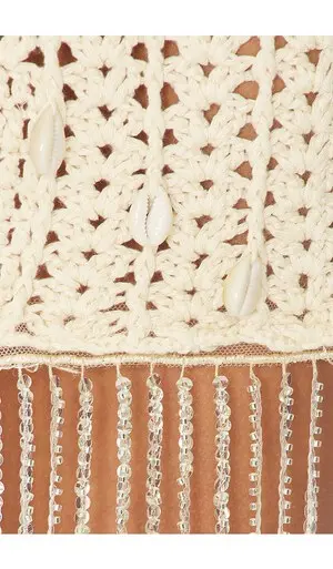 MORE TO COME Acacia Crochet Mini Dress In Neutral