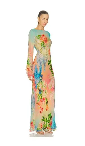 Hemant & Nandita Double Layer Maxi Dress In Blue