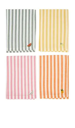 FRASIER STERLING Tutti Fruity Dinner Napkin Set In Green