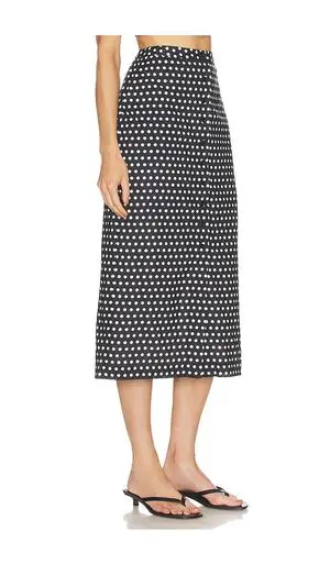 FRAME The Polka Dot Skirt In Black