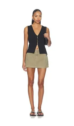 Good American The Knit Vest Top In Black