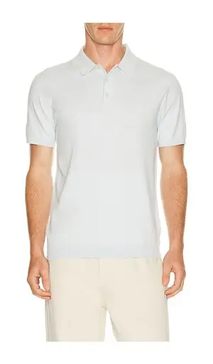 J. Lindeberg Ridge Knitted Polo In White - Skywriting