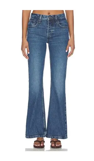 FAVORITE DAUGHTER The Maurice Mid Rise Flare In Blue