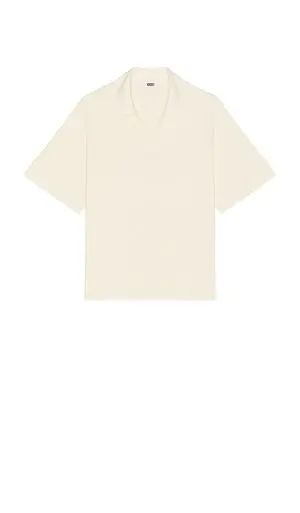 KROST Crepe Knit Polo In Cream