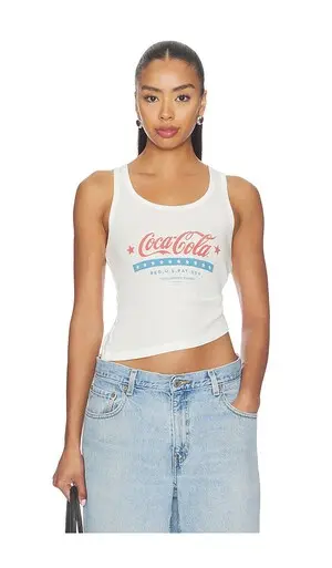 THE LAUNDRY ROOM All American Coca Cola Rib Tank - White