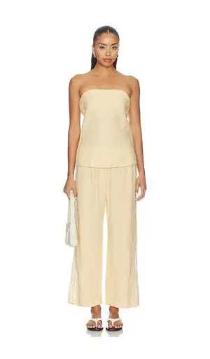 Donni. The Linen Tube Top In Yellow