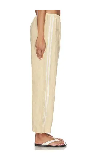 Donni. Linen Crop Racer Stripe Pant