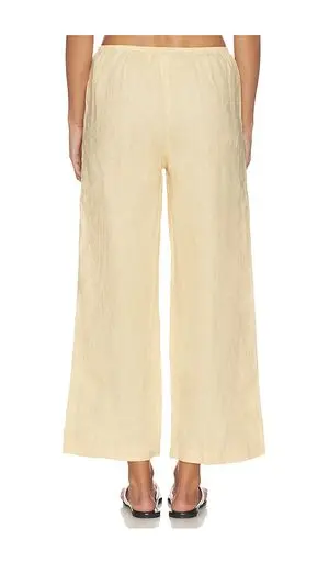 Donni. Linen Crop Racer Stripe Pant