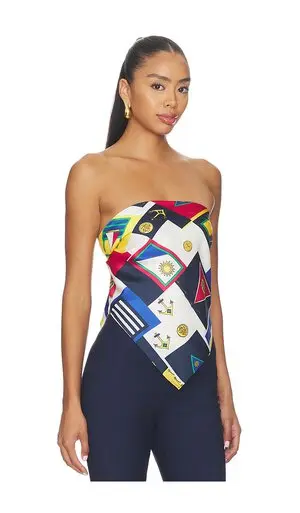 SEROYA Hark Satin Top In Multi