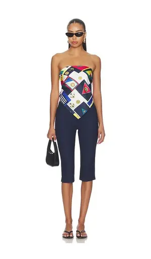 SEROYA Hark Satin Top In Multi