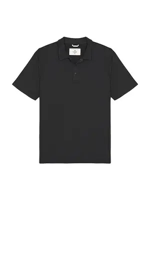 Reigning Champ Solotex Mesh Tiebreak Standard Polo In Black
