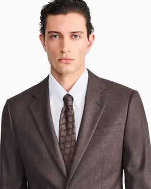 Giorgio Armani Slim-fit Suit Soho In Virgin Wool Flannel With Peak Lapels