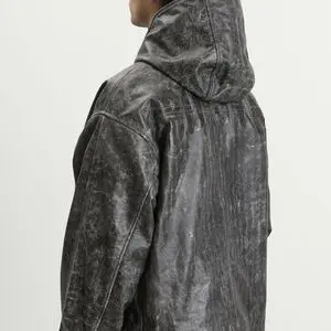 COLE BUXTON Cb Hooded Leather Jacket