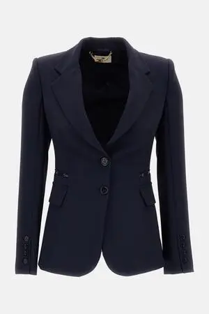 Elisabetta Franchi Single-breasted Blazer With Notched Lapel - Blu