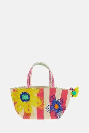 Pero Medium Canvas Handbag With Pom-pom Detail