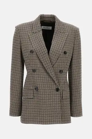 Max Mara Double-breasted Houndstooth Blazer - Multicolore