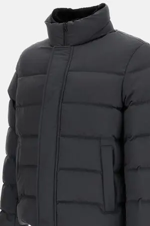 Herno Bi-material Bomber Jacket With Down Insulation