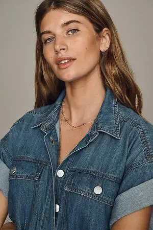 PILCRO Cotton Denim Shirtdress