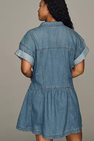 PILCRO Cotton Denim Shirtdress