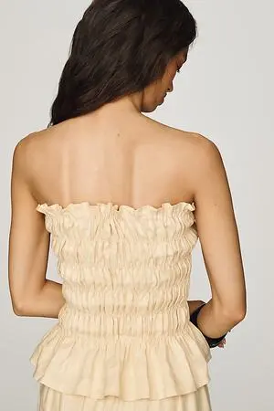 Faithfull The Brand Tiera Len Smocked Top