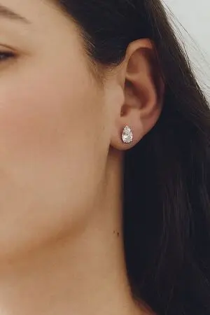 Shashi Nikita Stud Earrings With Pear-cut Crystal