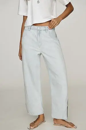 SEVENTY + MOCHI Bo Zipper High-rise Barrel-leg Jeans