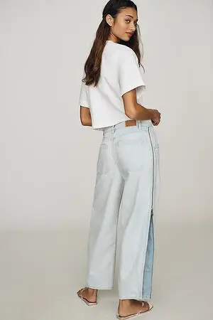 SEVENTY + MOCHI Bo Zipper High-rise Barrel-leg Jeans