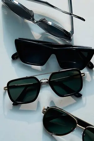 Free People Free People Luna Classic Tinted Aviator Sunglasses Black