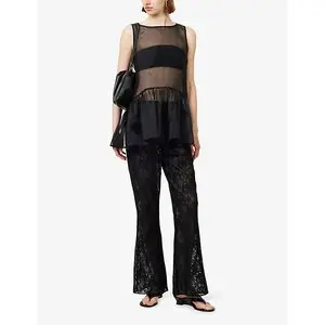 Dissh Lace Woven Flared Trousers
