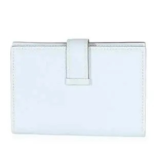 Hermès Bleu Brume Epsom Bearn Card Holder Wallet Ghw - Blue