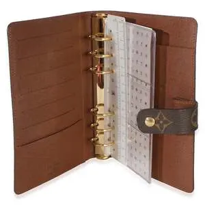 LOUIS VUITTON Monogram Canvas Ring Agenda Cover - Brown