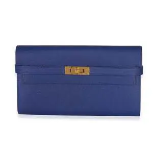 Hermès Bleu Electrique Epsom Kelly Longue Wallet Ghw